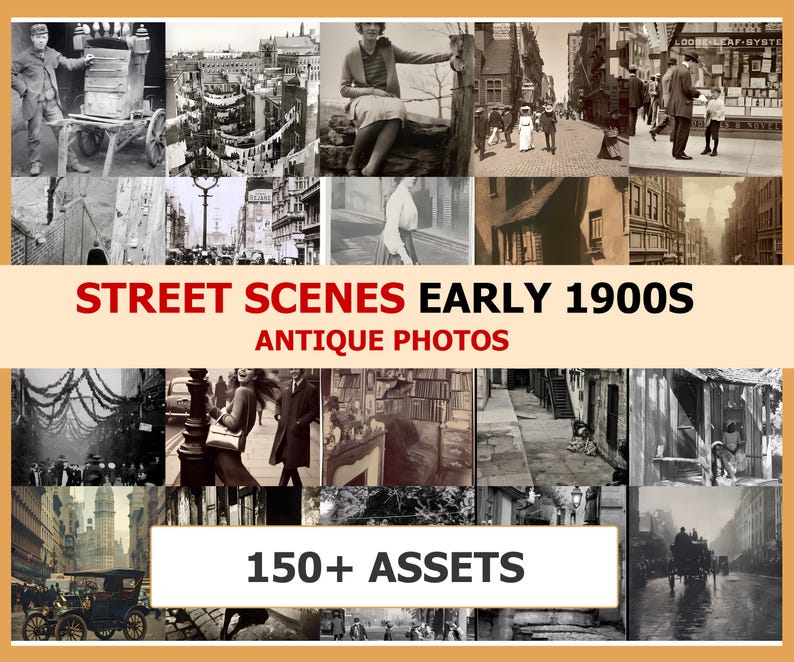 1900s Antique Street Scenes Photo Collection | Printable Scrapbook ...
