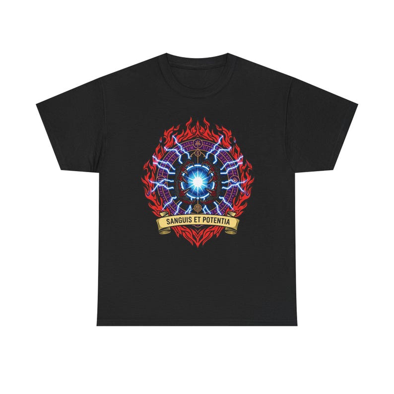 Sorcerer Heraldic Crest With the Latin Phrase Blood and Power ...