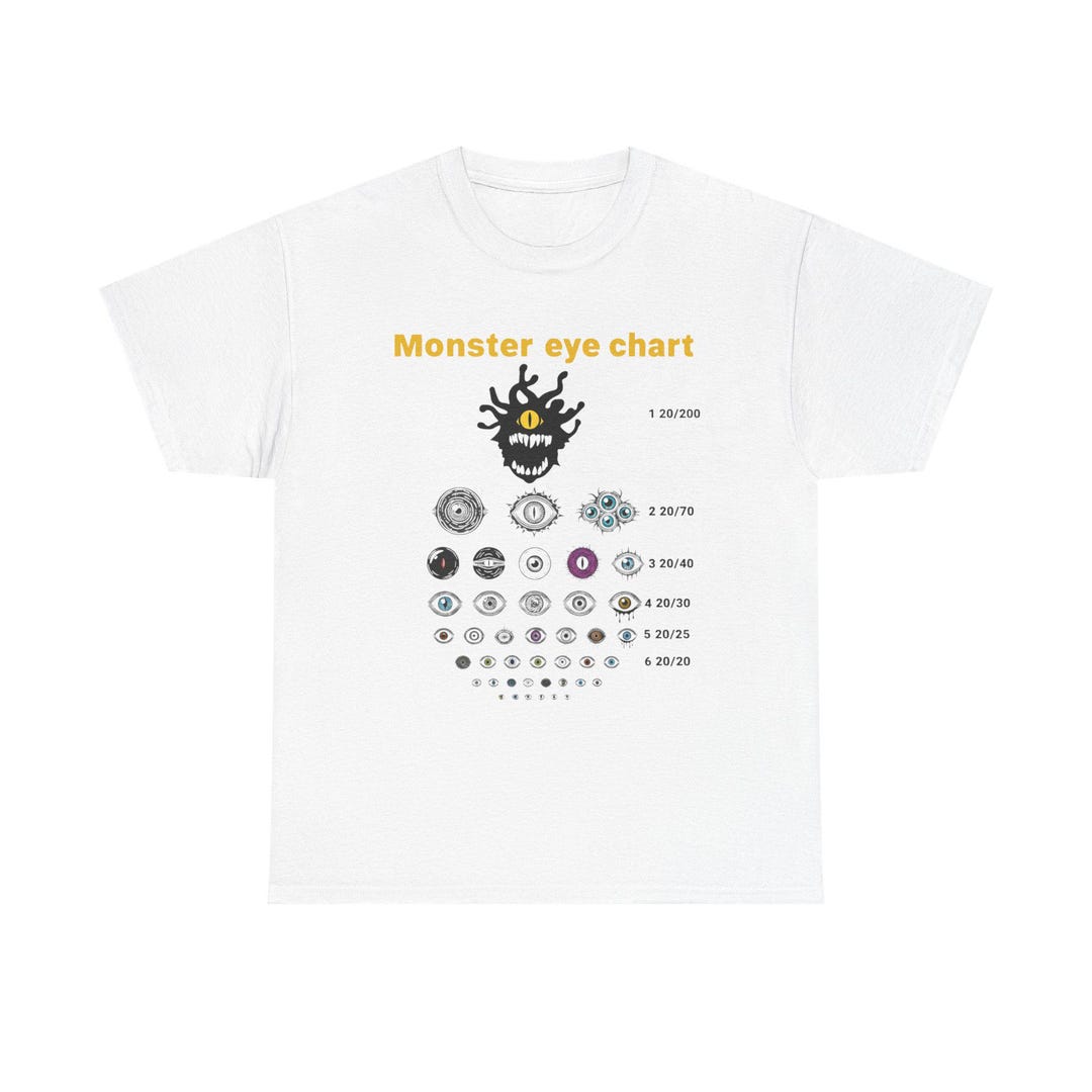 Monster Eye Chart DND RPG Portal Themed T-shirt. Great Gift for DM or ...