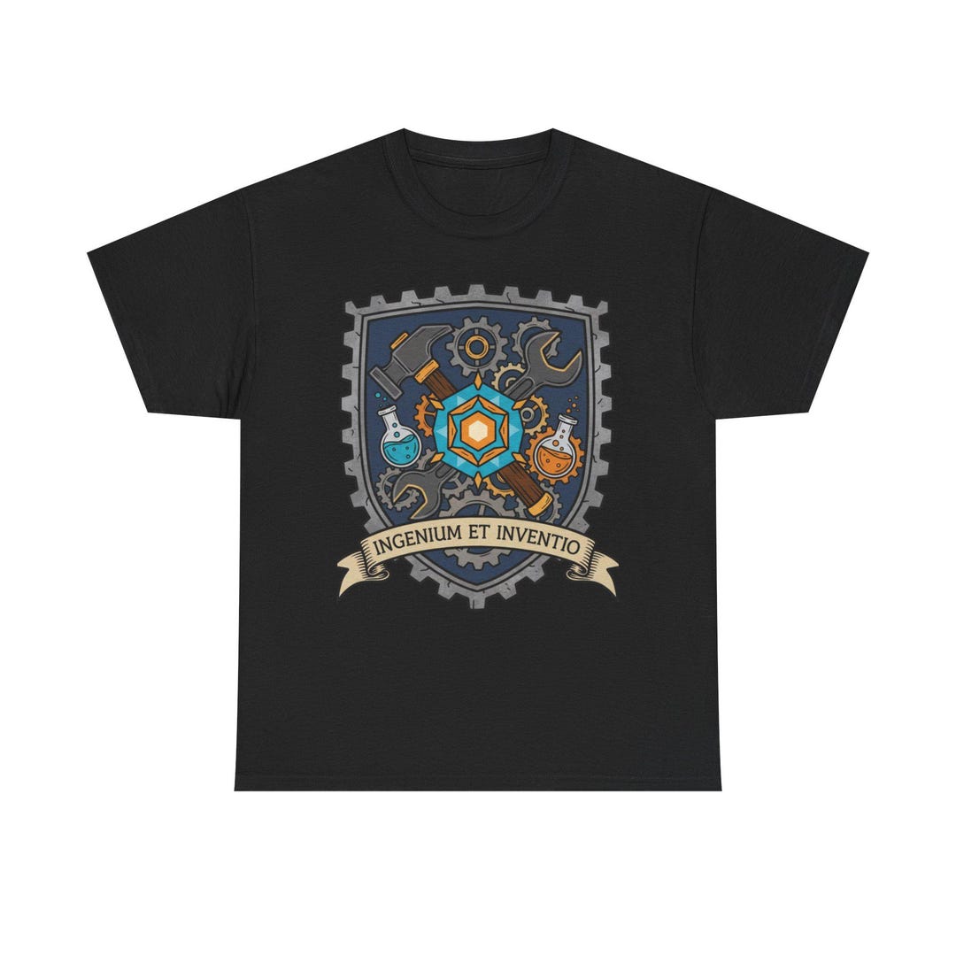 Artificer Heraldic Crest With the Latin Phrase Ingenuity and Invention ...