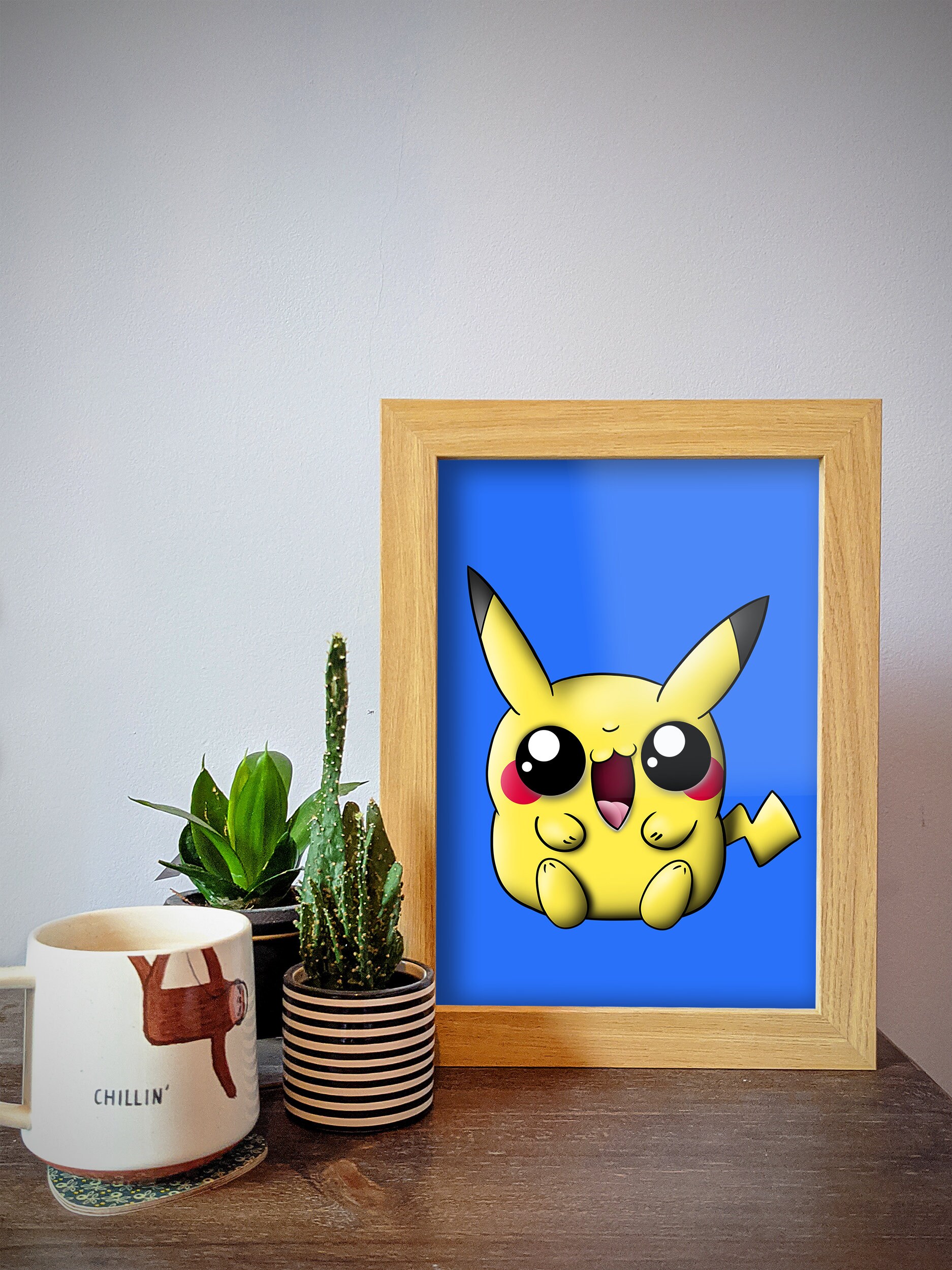 Pikachu Poster Pokemon Gift Art Print Pika Smile Wall A5 A4 A3 - Etsy ...