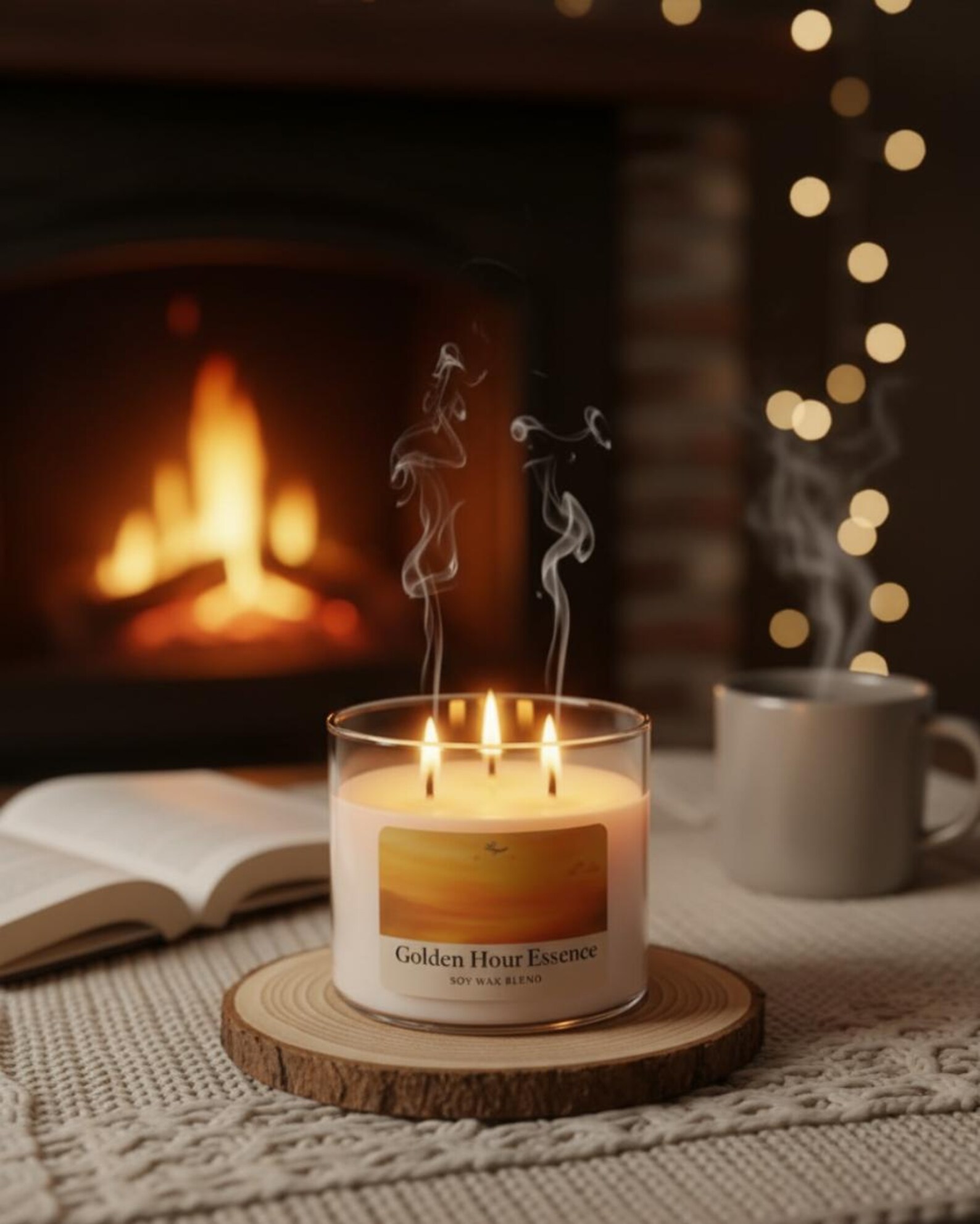 Golden Hour Essence Candle| Warm Amber & Sea Breeze Scent| Soy Wax ...
