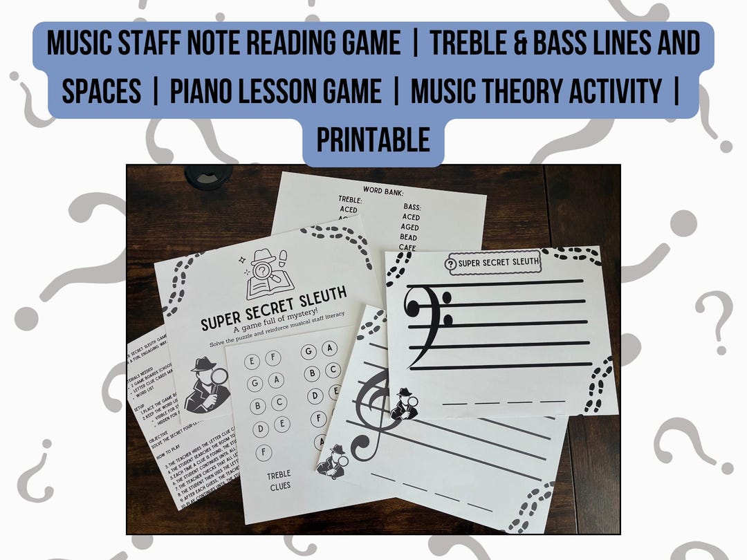 Music Staff Note Reading Game | Treble & Bass Lines and Spaces Activity ...