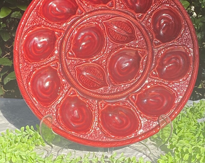 Vintage French Red Oyster Platter St Clement - Etsy