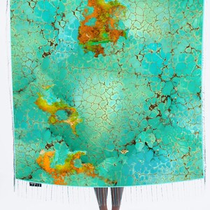 Turquoise Stone Print Silk Twill Scarf. Hand Rolled 90CM X 90CM - Etsy