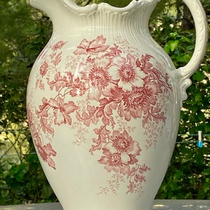 Gorgeous Vintage Ironstone Red Transferware Pitcher Made in Holland - Etsy