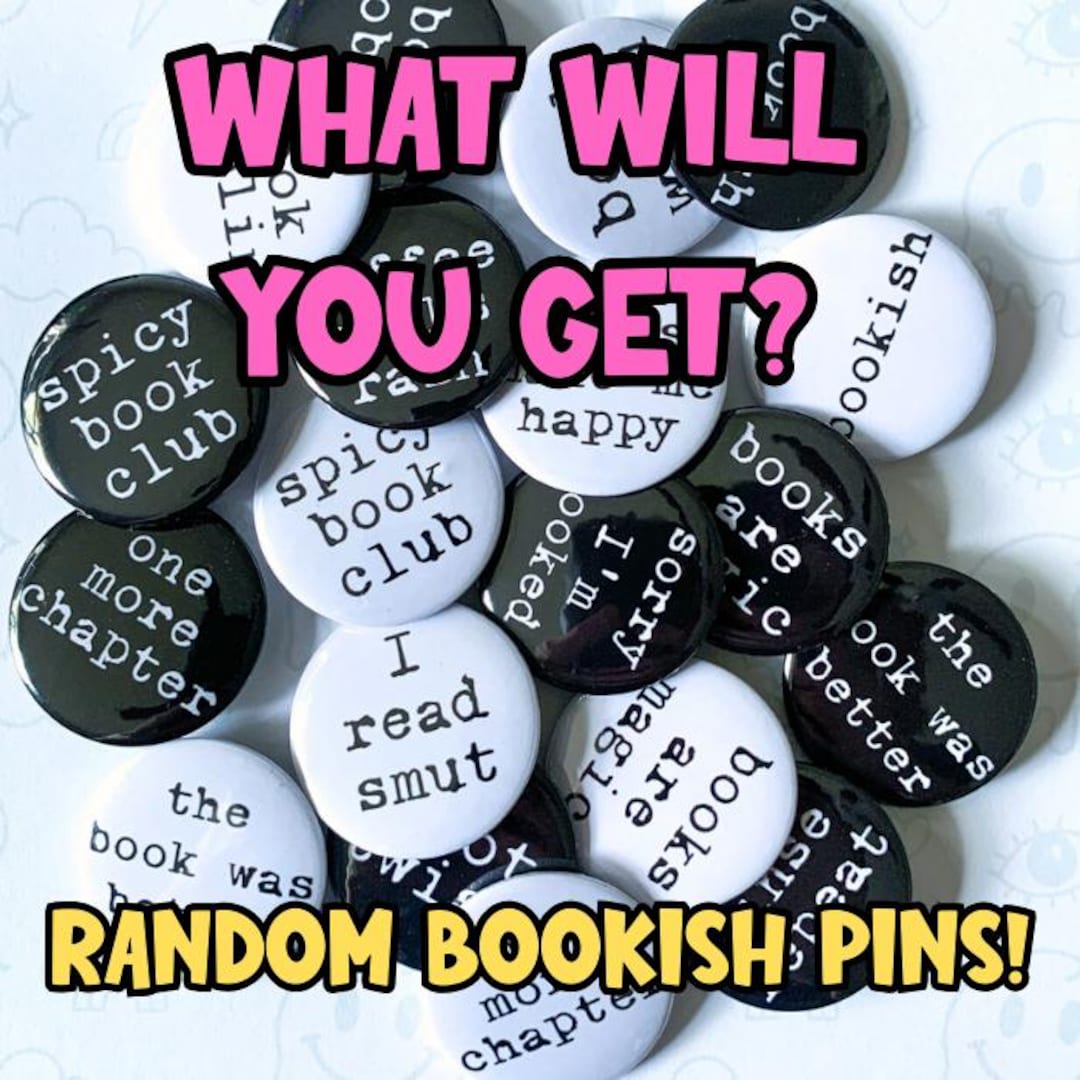Surprise Minimalist Bookish Pins | Black & White Typewriter Text ...