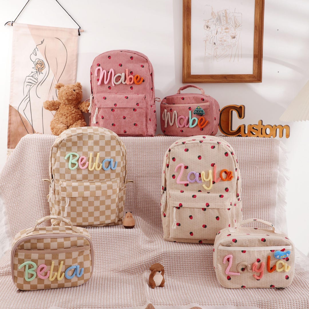 Custom Kids Backpack Set | Personalized Name Bag & Lunch Box | Back to ...