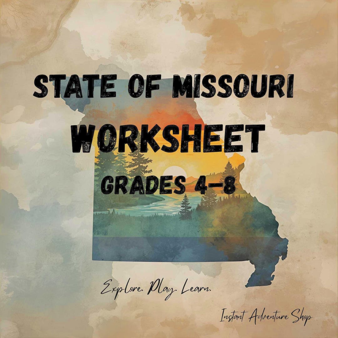 Missouri State Worksheet, U.S. State Study, Geography, Social Studies ...