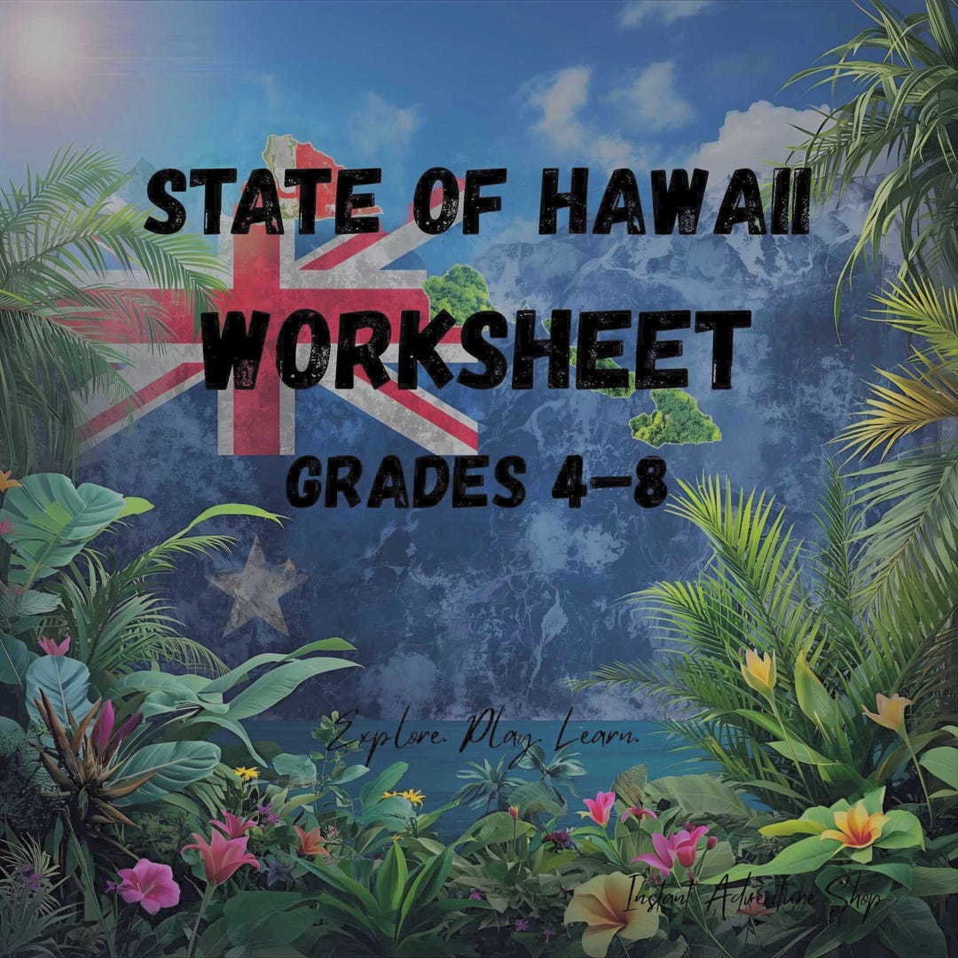 Hawaii State Worksheet, U.S. State Study, Geography, Social Studies ...