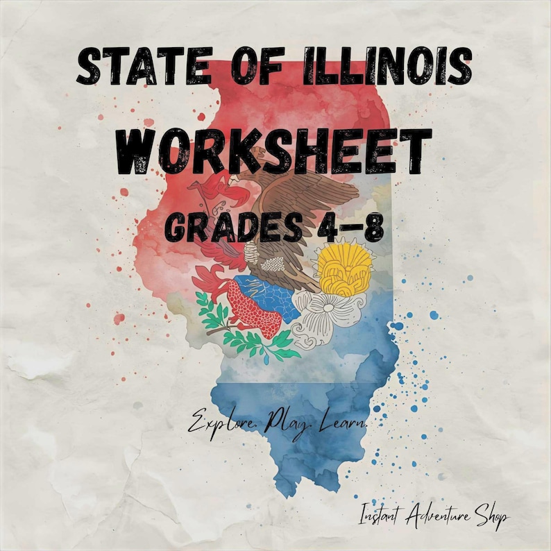 Illinois State Worksheet, U.S. State Study, Geography, Social Studies ...
