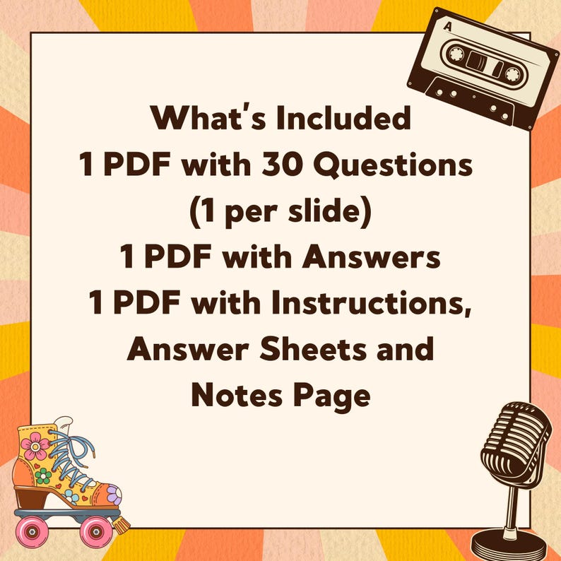 80s Pop Culture Trivia | 30 Fun Questions | Printable Party Game | 80s ...
