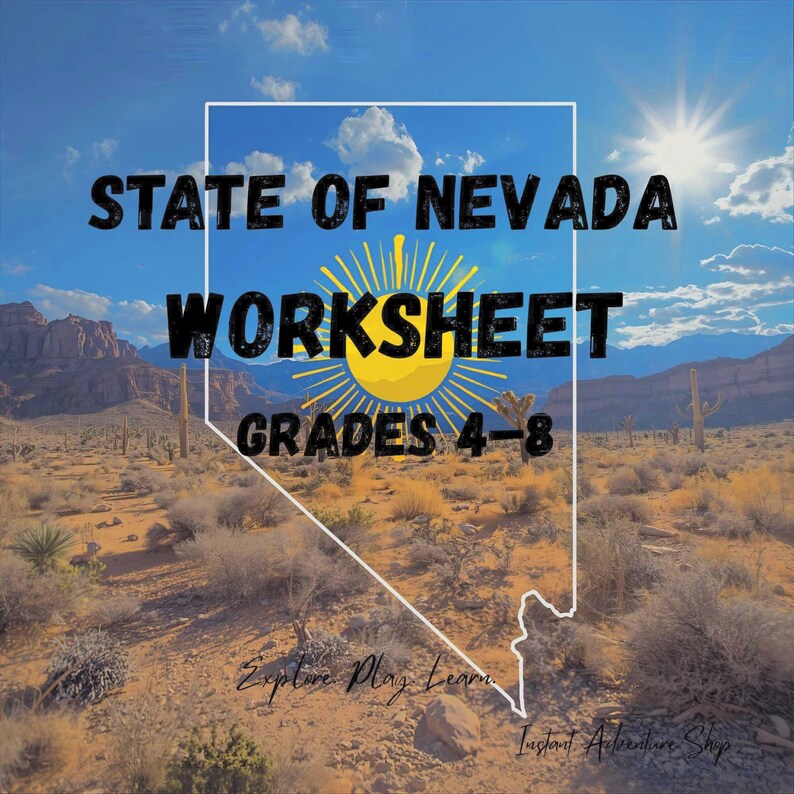 Nevada State Worksheet, U.S. State Study, Geography, Social Studies ...