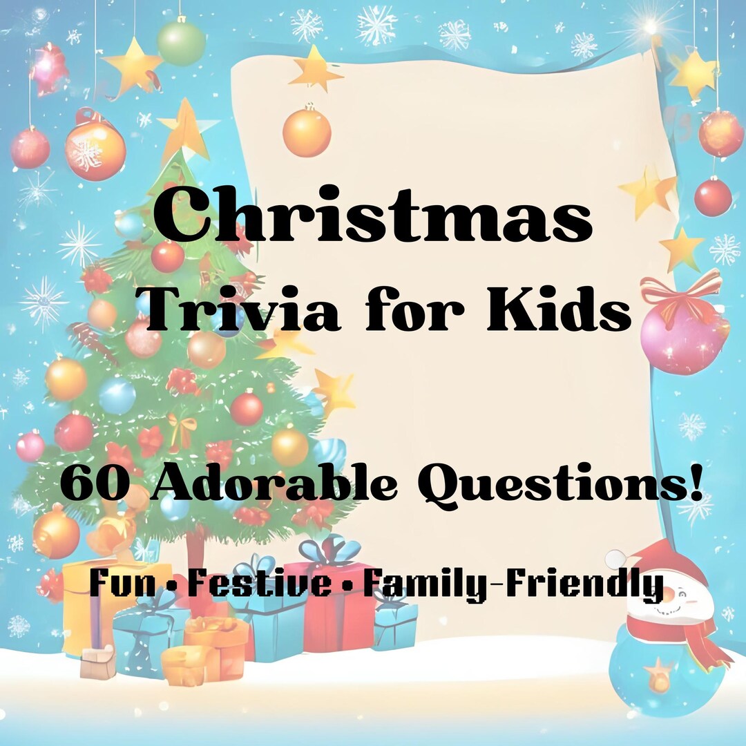 Kids Christmas Trivia – 60 Fun Questions, Printable Holiday Quiz - Etsy