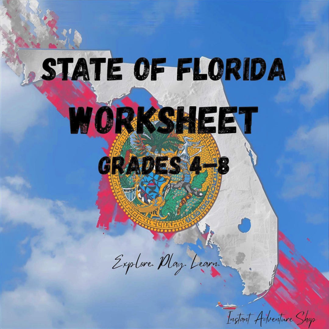 Florida State Worksheet, U.S. State Study, Geography, Social Studies ...