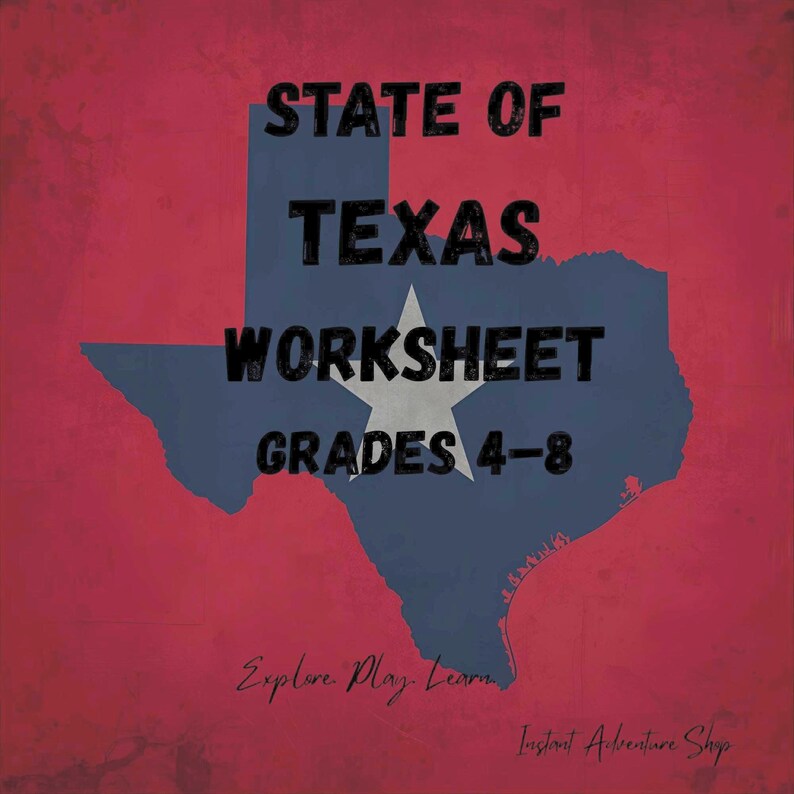 Texas State Worksheet, U.S. State Study, Geography, Social Studies ...