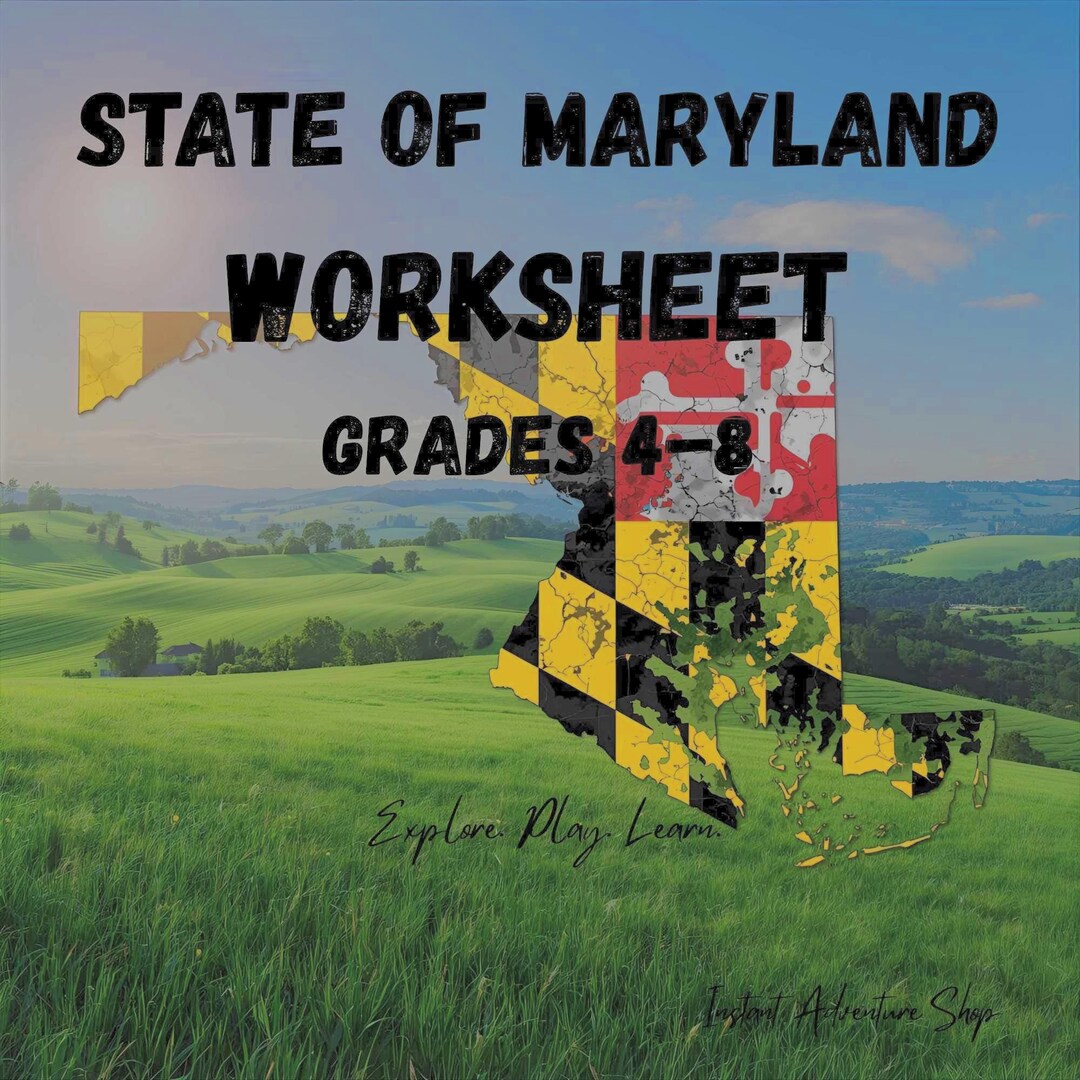 Maryland State Worksheet, U.S. State Study, Geography, Social Studies ...