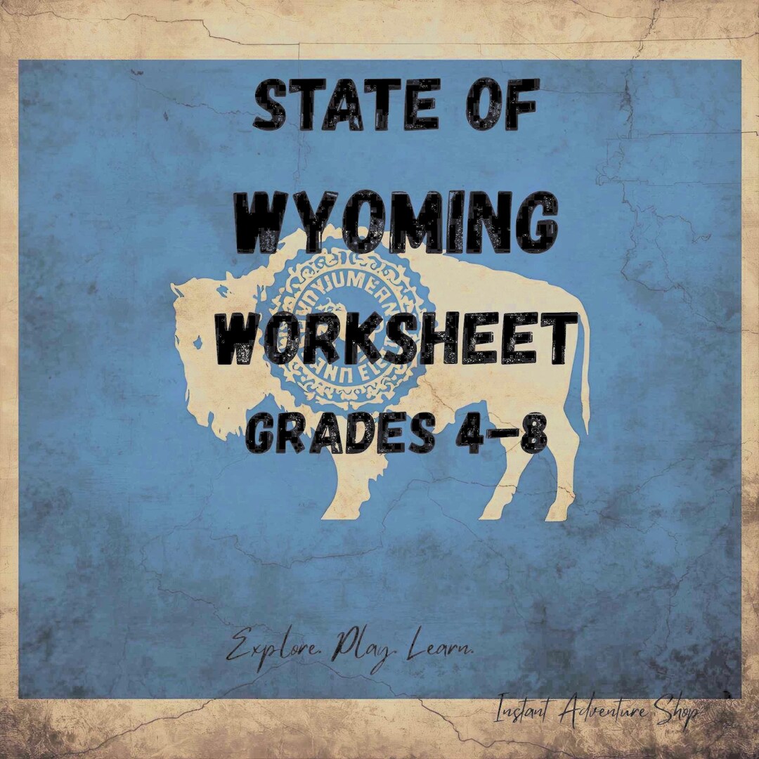 Wyoming State Worksheet, U.S. State Study, Geography, Social Studies ...