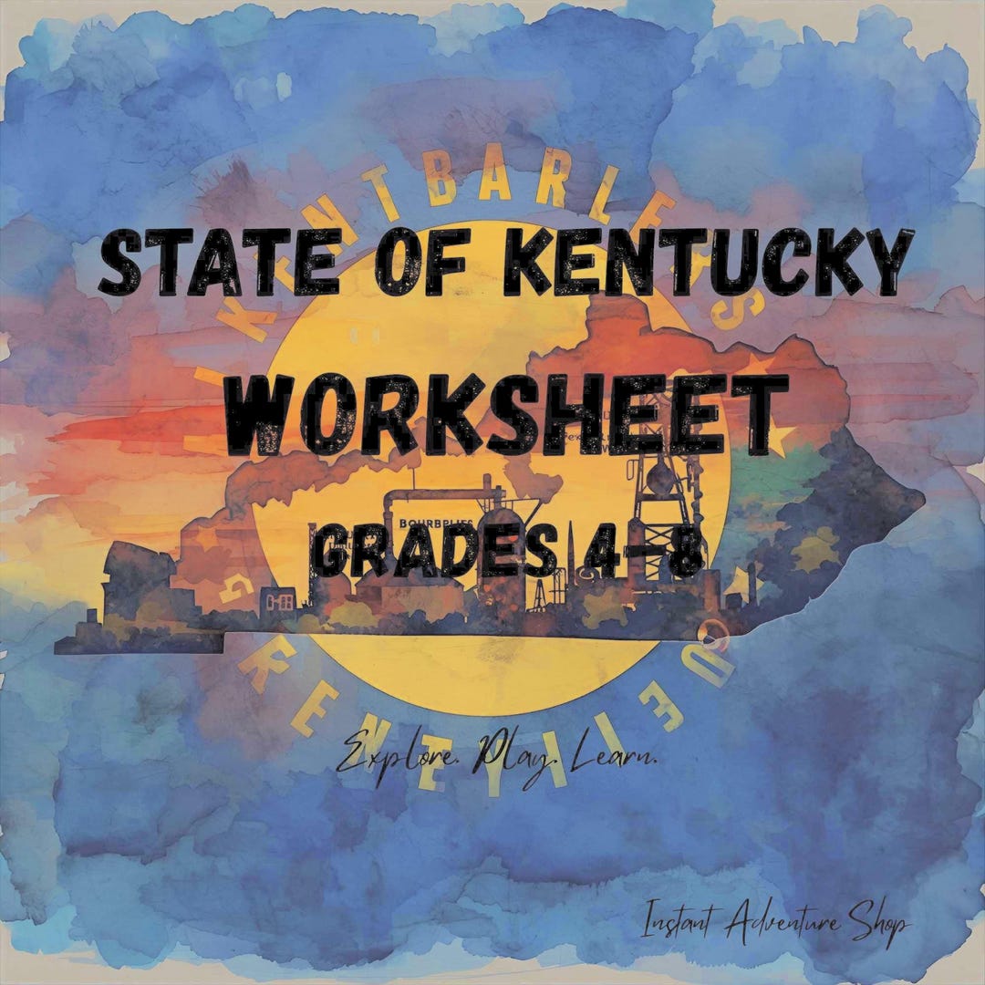 Kentucky State Worksheet, U.S. State Study, Geography, Social Studies ...