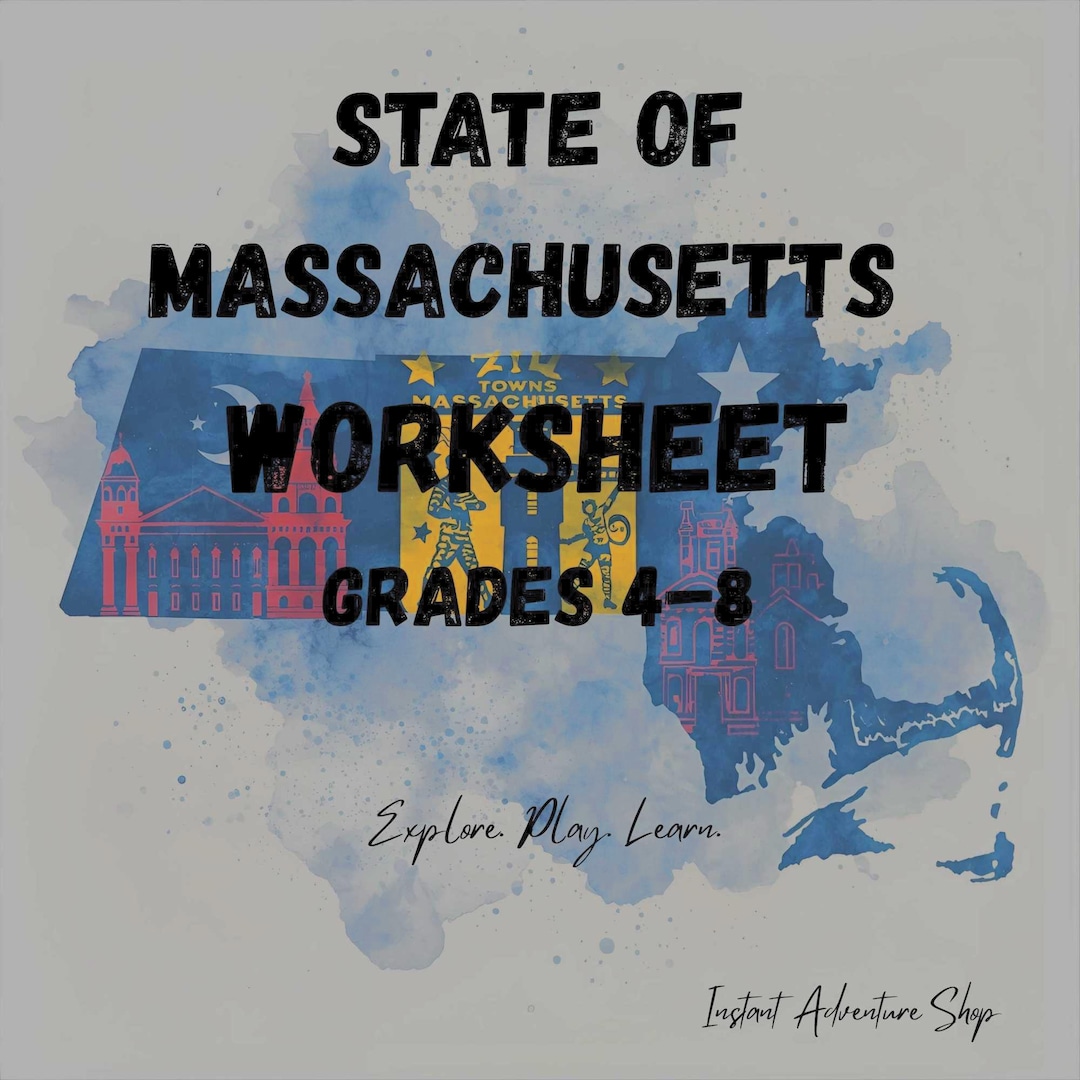 Massachusetts State Worksheet, U.S. State Study, Geography, Social ...