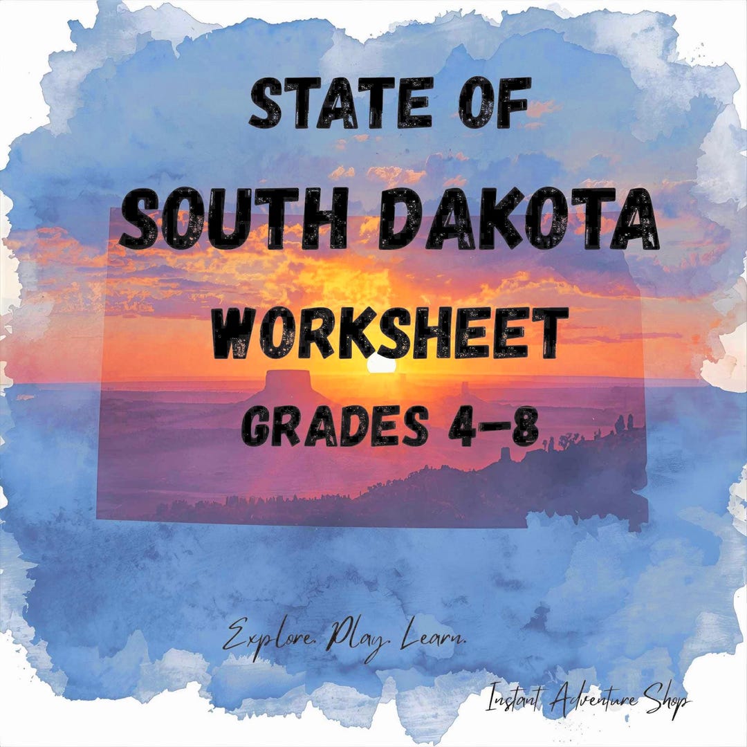 South Dakota State Worksheet, U.S. State Study, Geography, Social ...