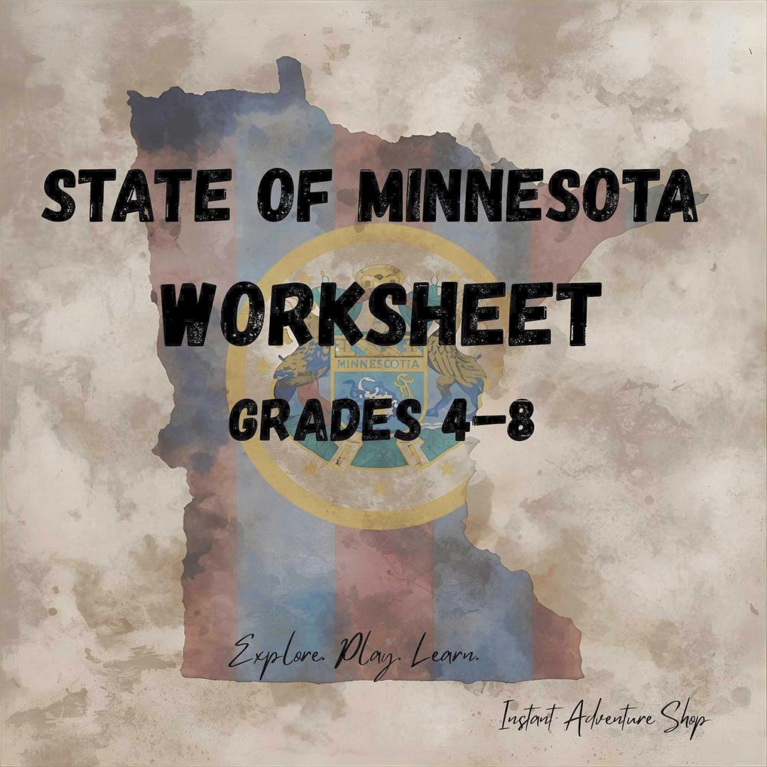 Minnesota State Worksheet, U.S. State Study, Geography, Social Studies ...