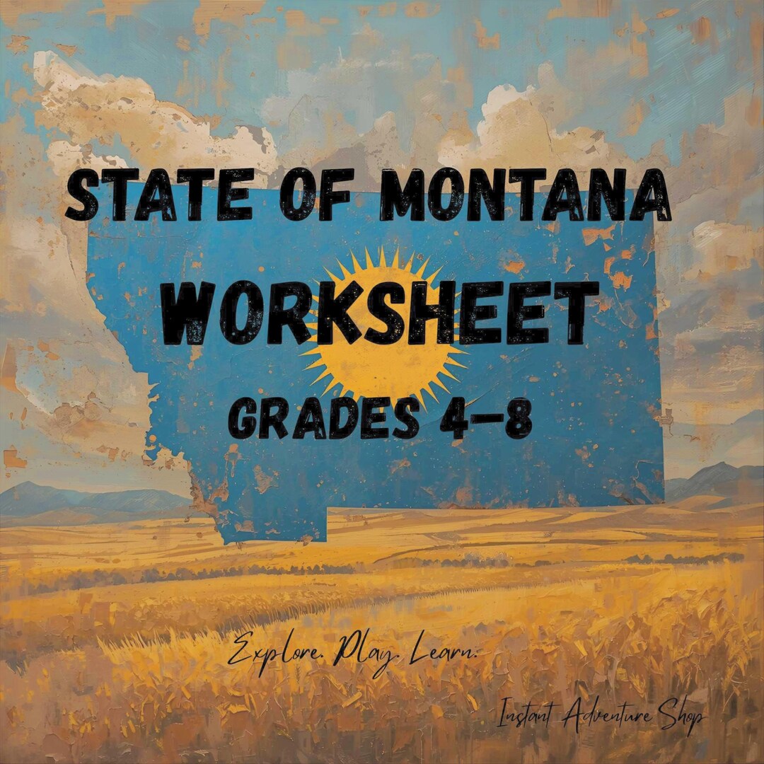 Montana State Worksheet, U.S. State Study, Geography, Social Studies ...