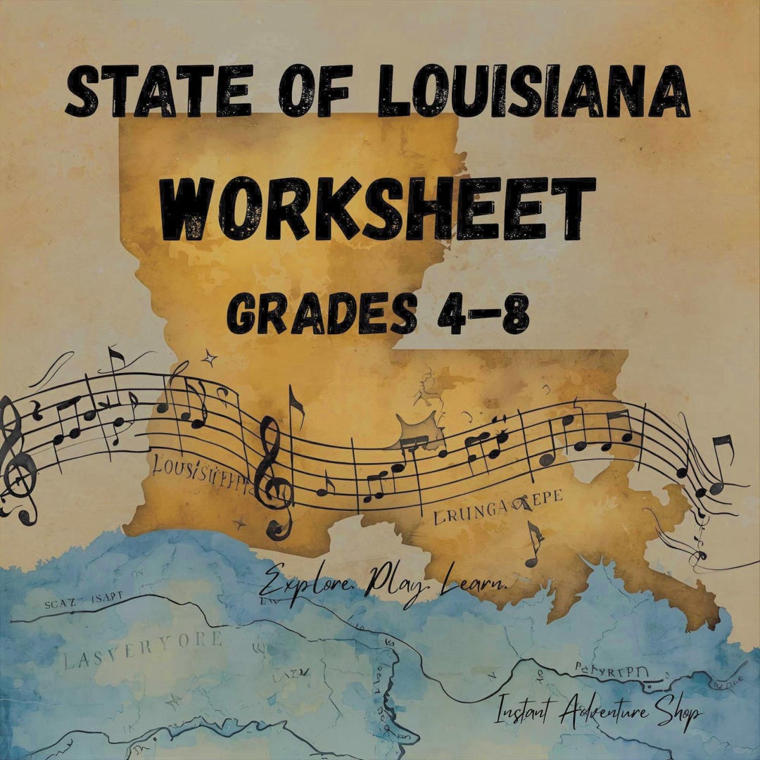 Louisiana State Worksheet, U.S. State Study, Geography, Social Studies ...