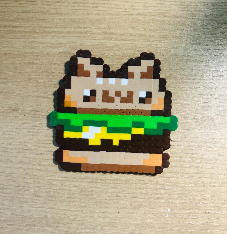 Perler Bead Burger Cat - Etsy