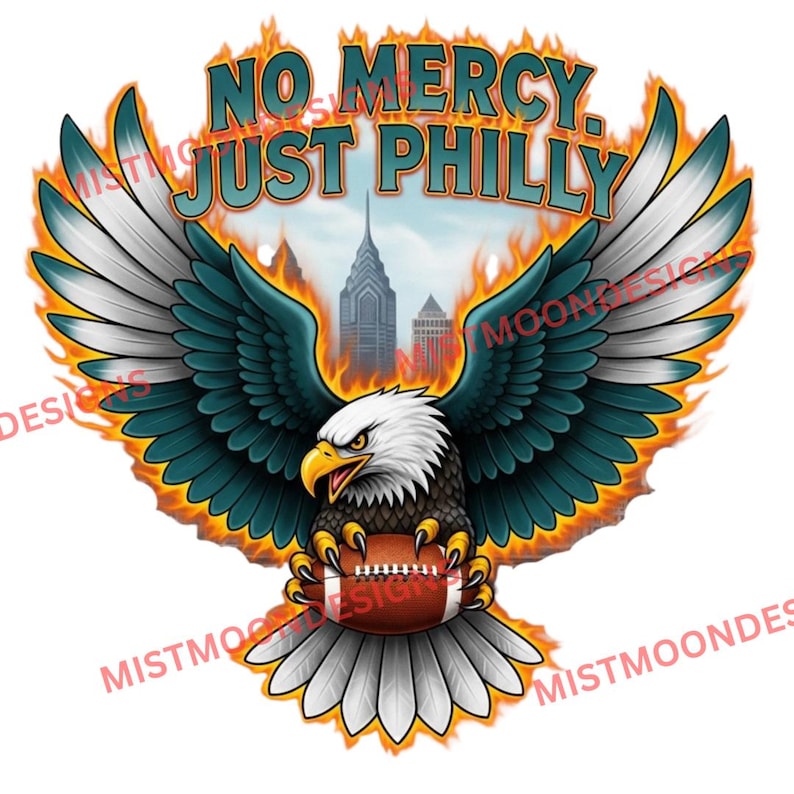 Eagles Inspired Football PNG | “no Mercy Just Philly” | Philadelphia ...