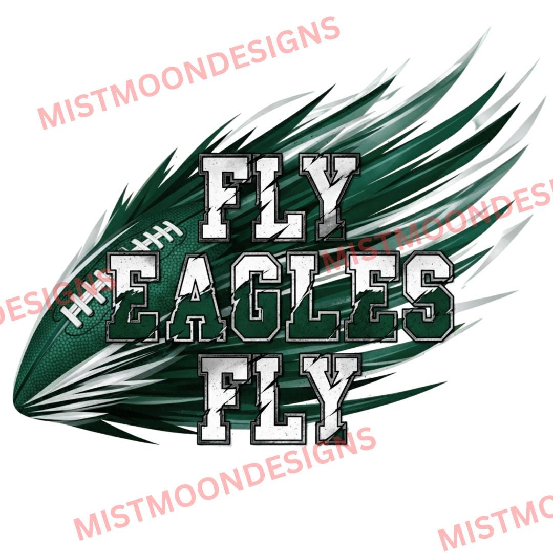 Fly Eagles Fly Football PNG | Green Wing Football Clipart | Game Day ...