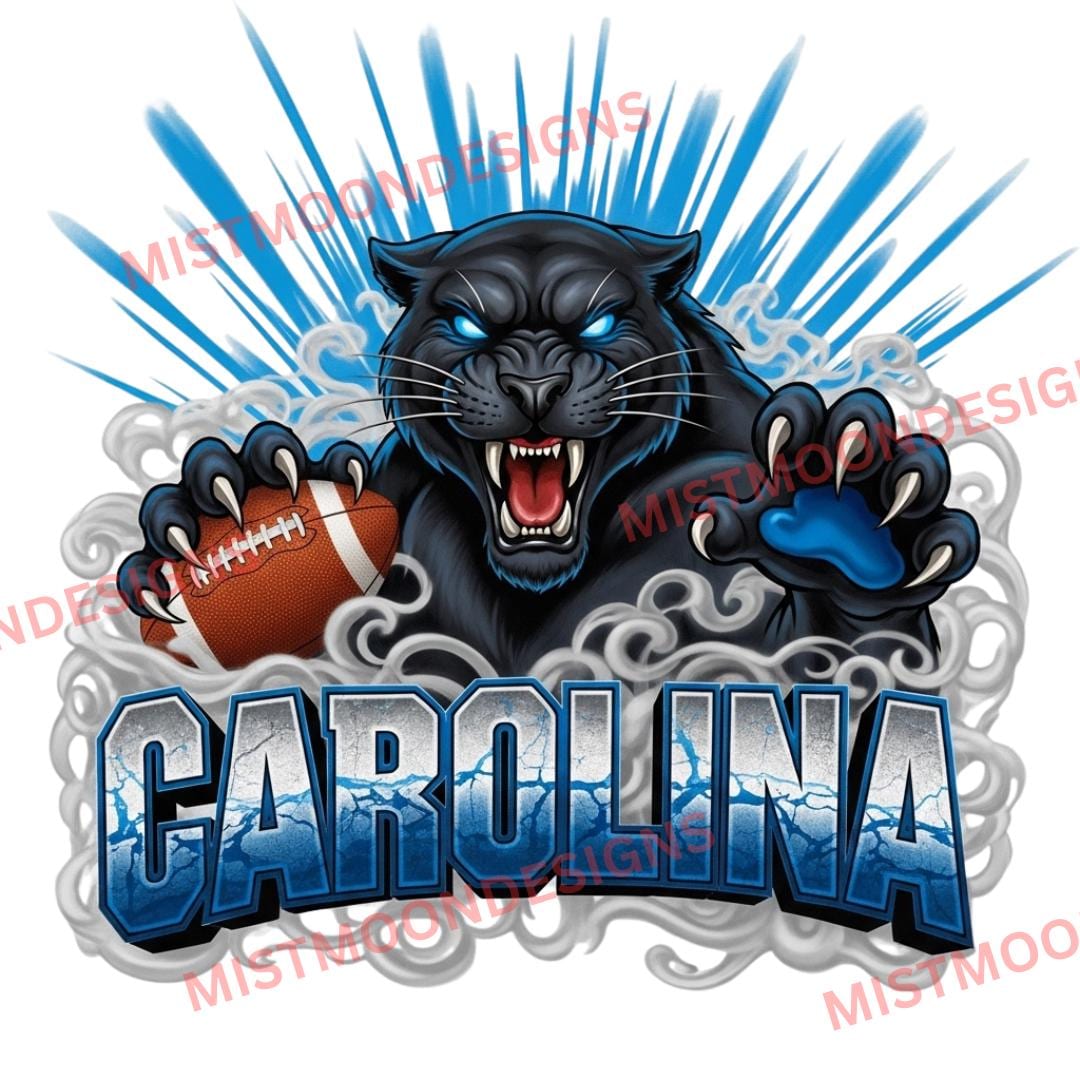 Carolina Panther Football PNG | Fierce Black Panther Sports Art | Blue ...