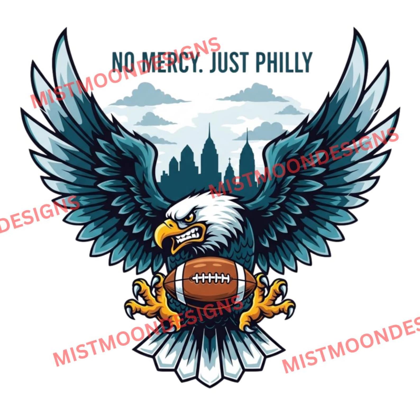 Eagles Inspired Football PNG | “no Mercy Just Philly” | Philadelphia ...