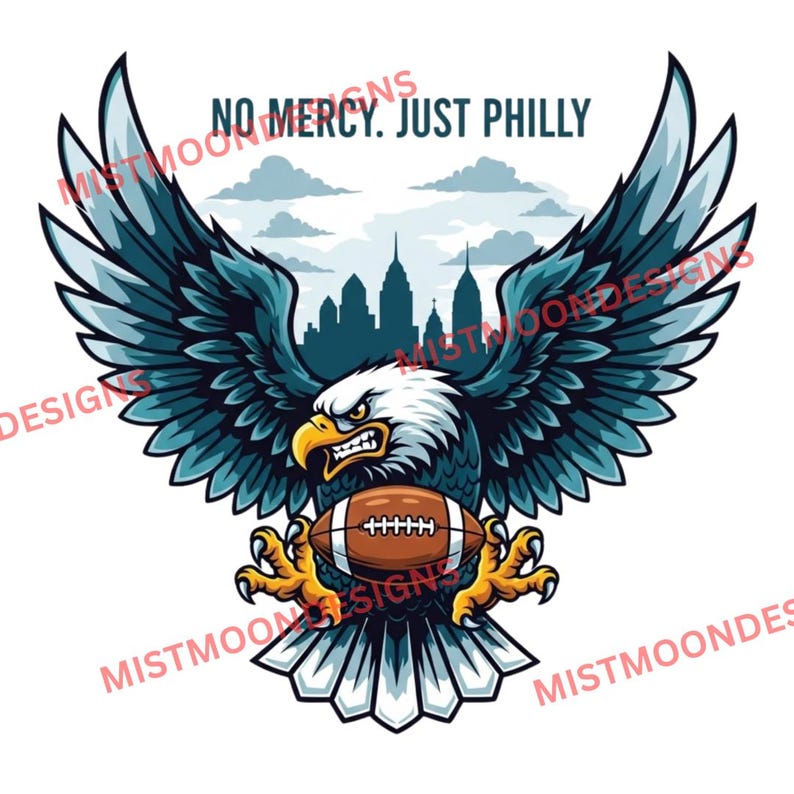 Eagles Inspired Football PNG | “no Mercy Just Philly” | Philadelphia ...