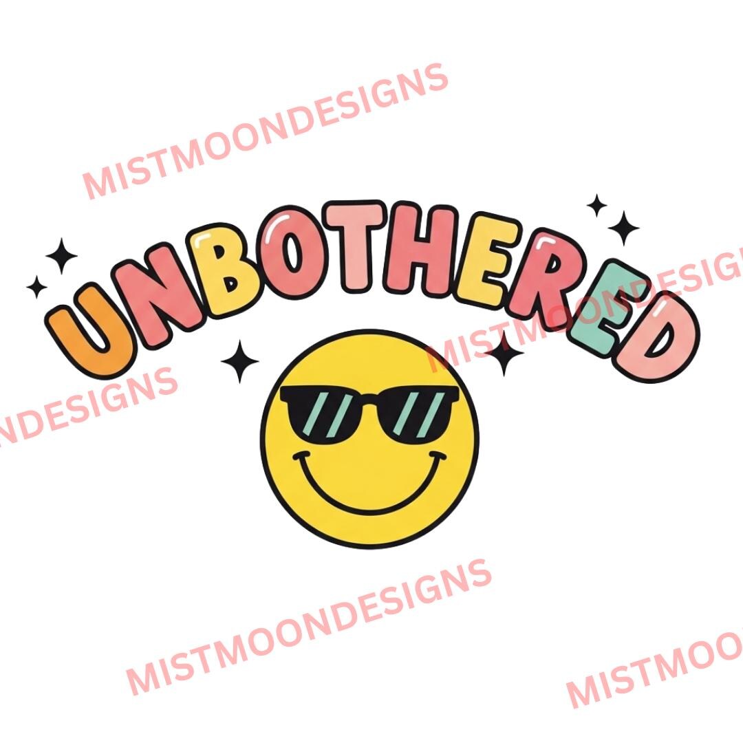 Unbothered PNG | Smiley Face With Sunglasses Clipart | Colorful ...