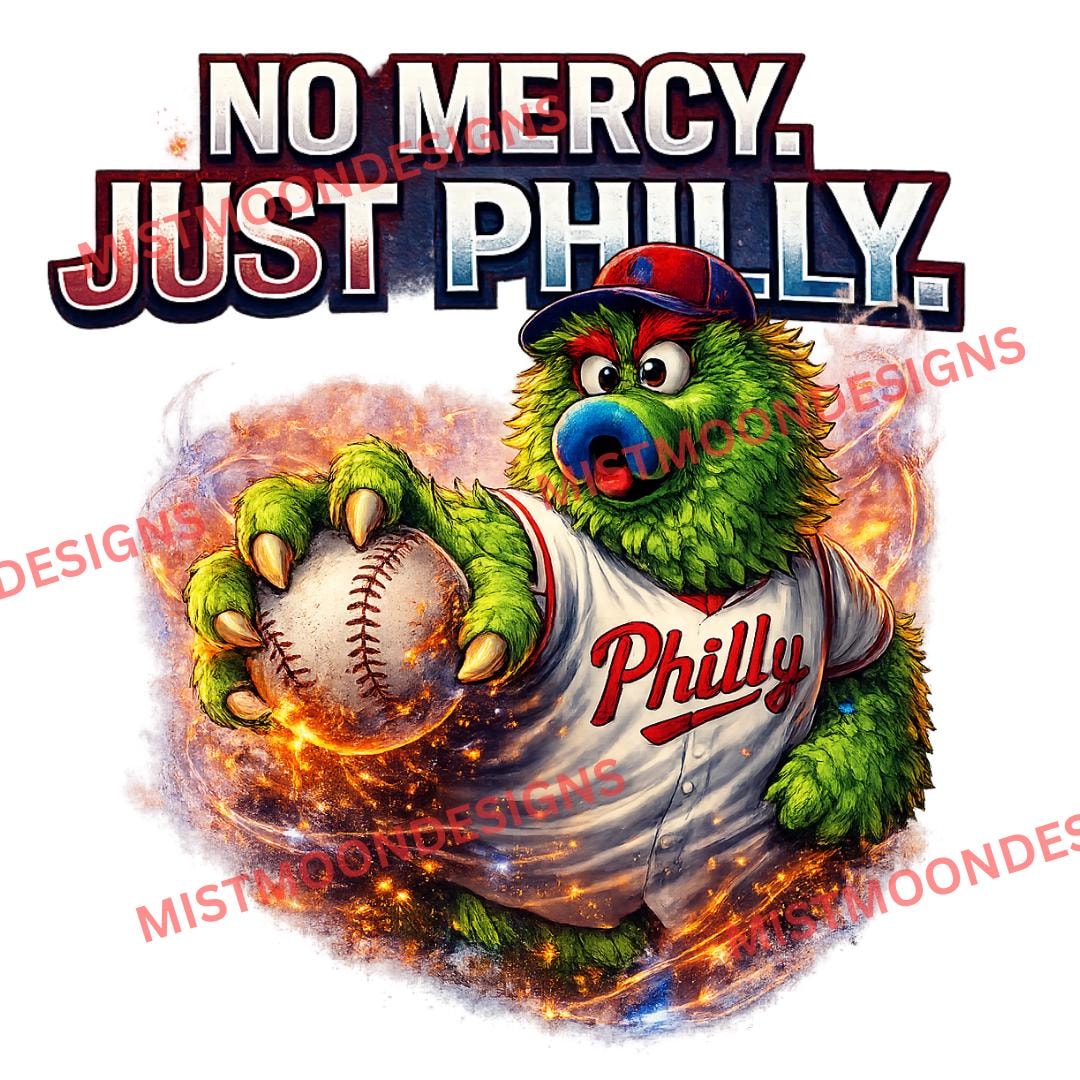 No Mercy Just Philly PNG | Green Furry Baseball Character Design ...