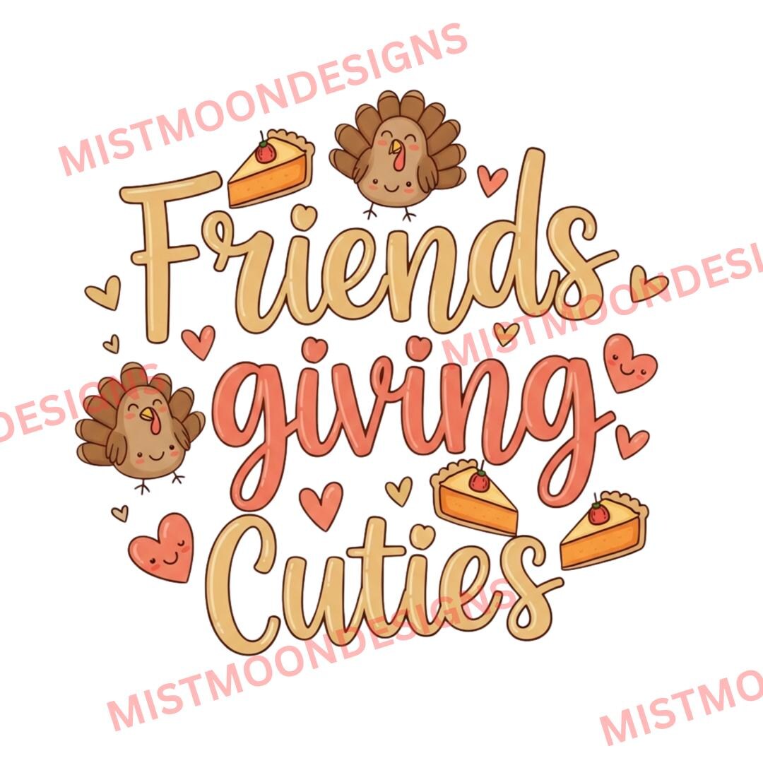 Friendsgiving Cuties PNG | Cute Thanksgiving Shirt Design | Turkey ...