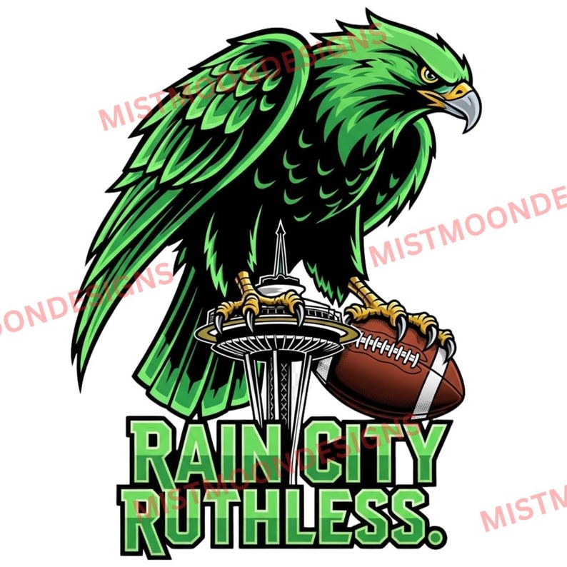 Seattle Eagle Logo PNG | Rain City Ruthless Clipart | Space Needle ...
