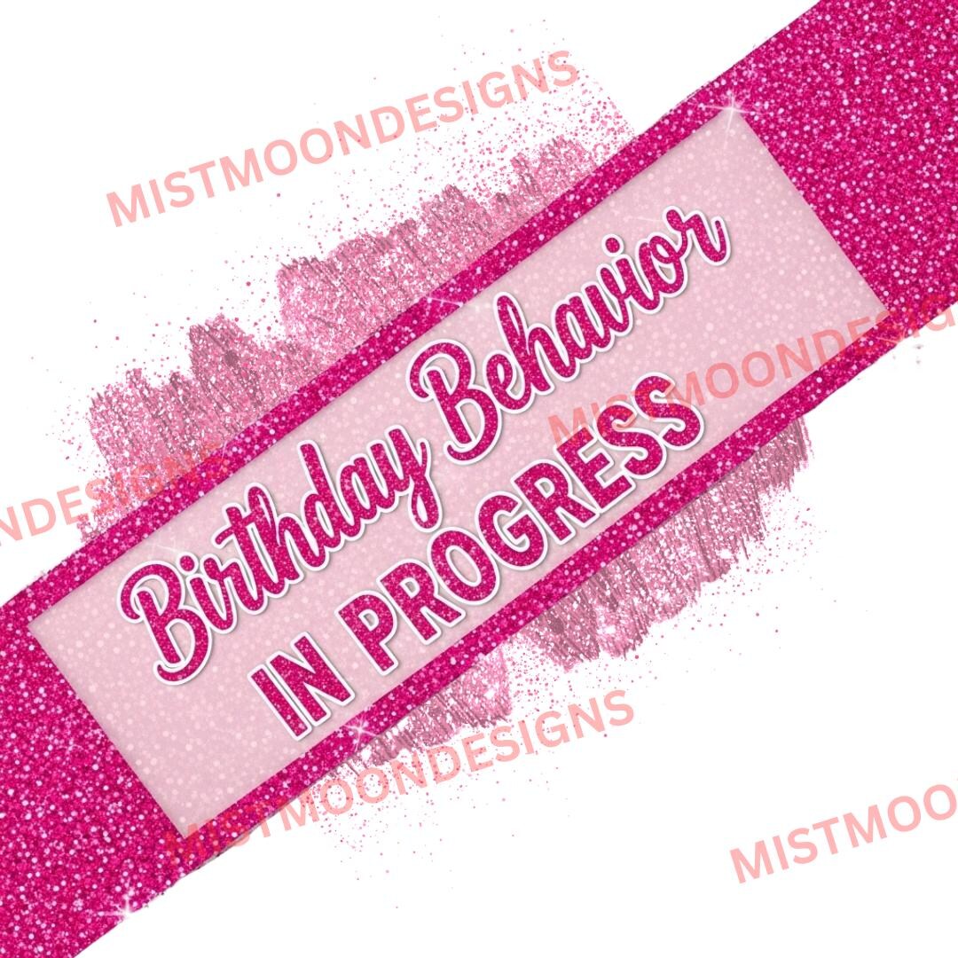 Birthday Behavior in Progress PNG | Pink Glitter Birthday Clipart ...