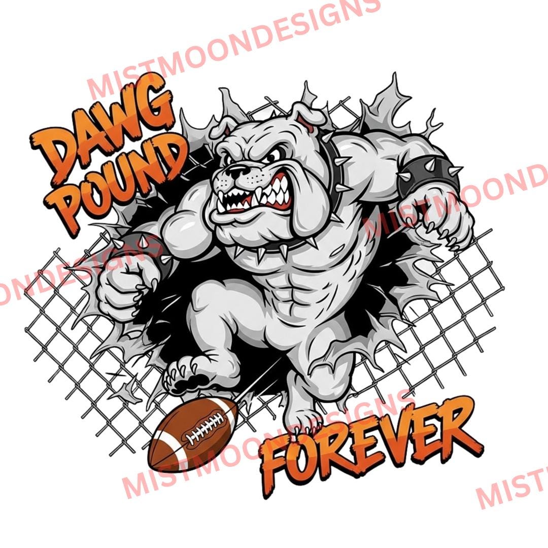 Dawg Pound Forever PNG | Bulldog Cleveland Football Fan Clipart ...