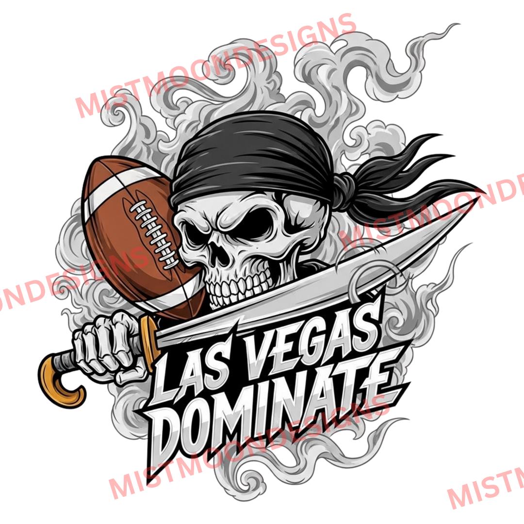 Las Vegas Dominate Football PNG | Skull With Sword | Raider Football ...