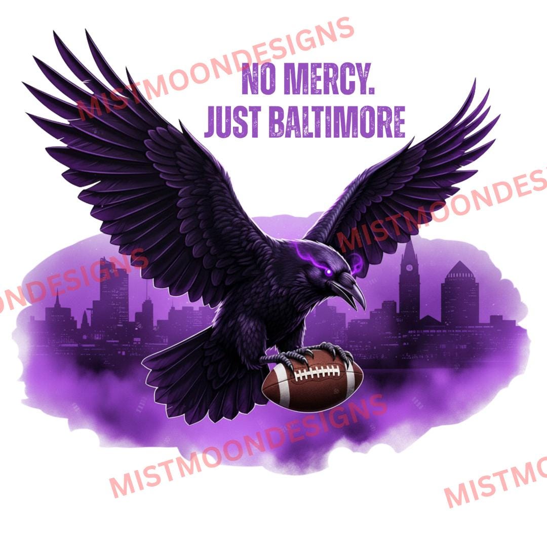 Baltimore Raven PNG | No Mercy Just Baltimore Football Clipart | Purple ...