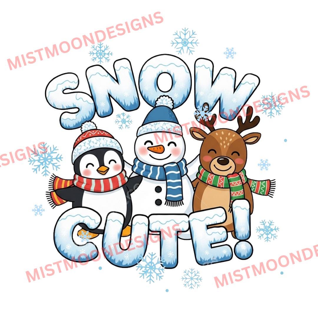 Snow Cute PNG | Adorable Penguin, Snowman & Reindeer Winter Clipart ...