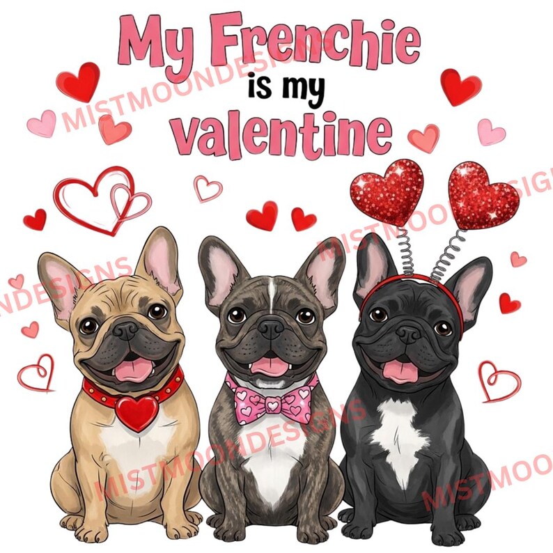 French Bulldog Valentine PNG | My Frenchie is My Valentine | Cute Dog ...
