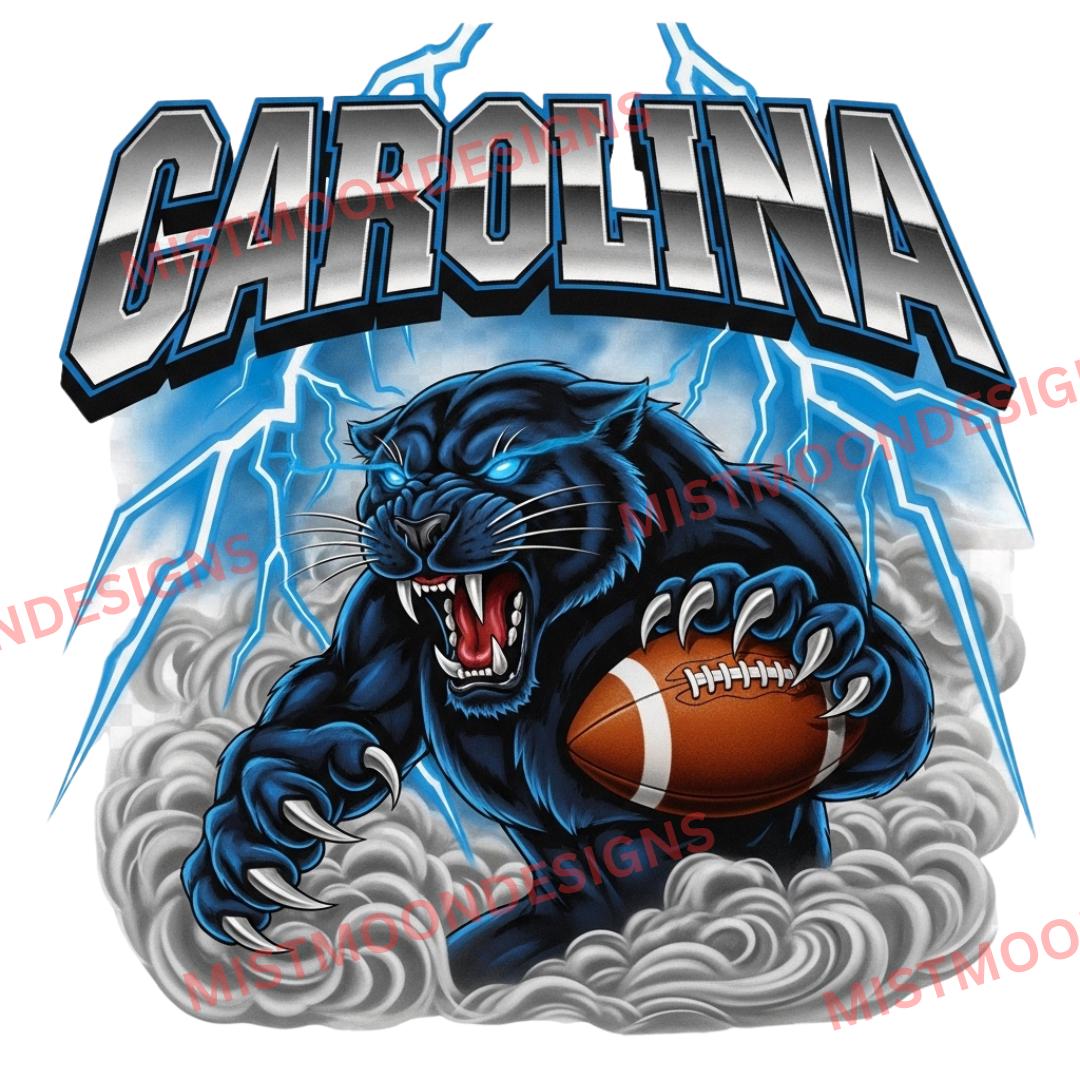 Carolina Panther Football PNG | Fierce Black Panther Sports Art | Blue ...