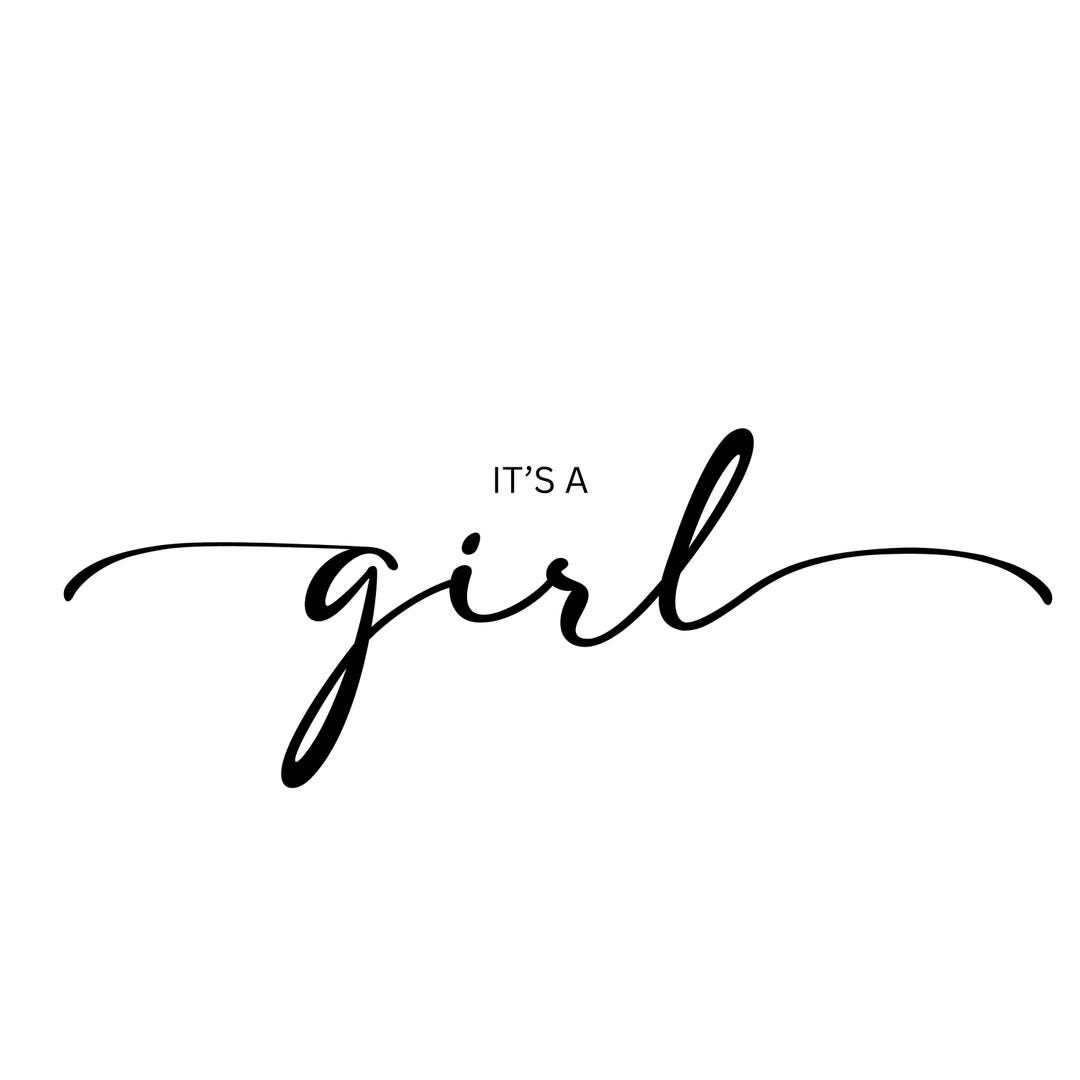 It's A Girl Calligraphy Print: Baby Shower Decor (digital Download) - Etsy