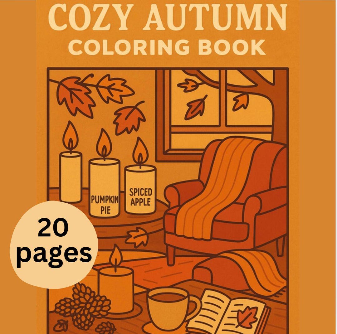 Cozy Autumn Coloring Pages, Printable Pages for Teens &adults, Fall ...