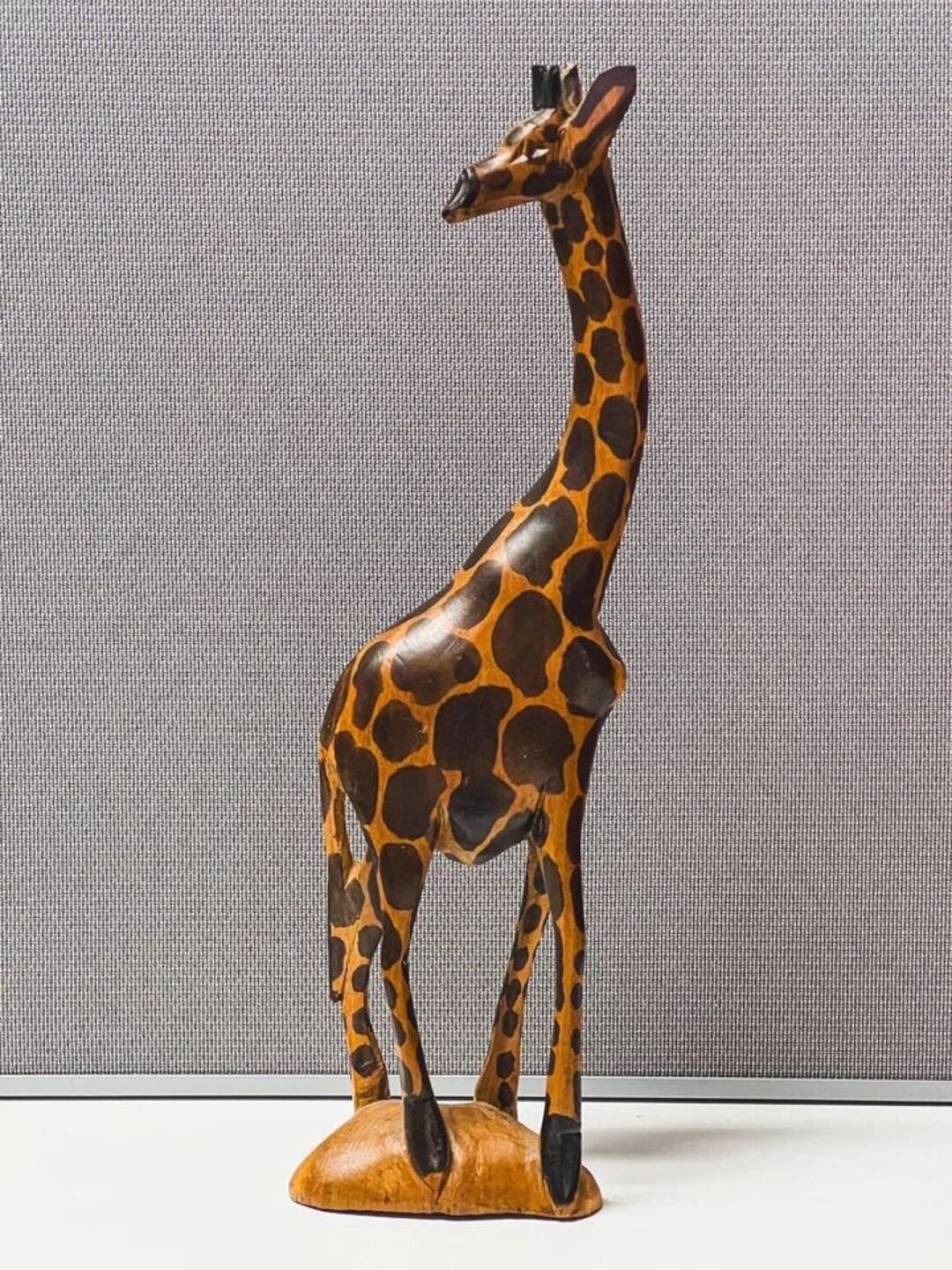 Vintage Hand Carved Wooden Giraffe Statue – African Safari Decor, Hand ...