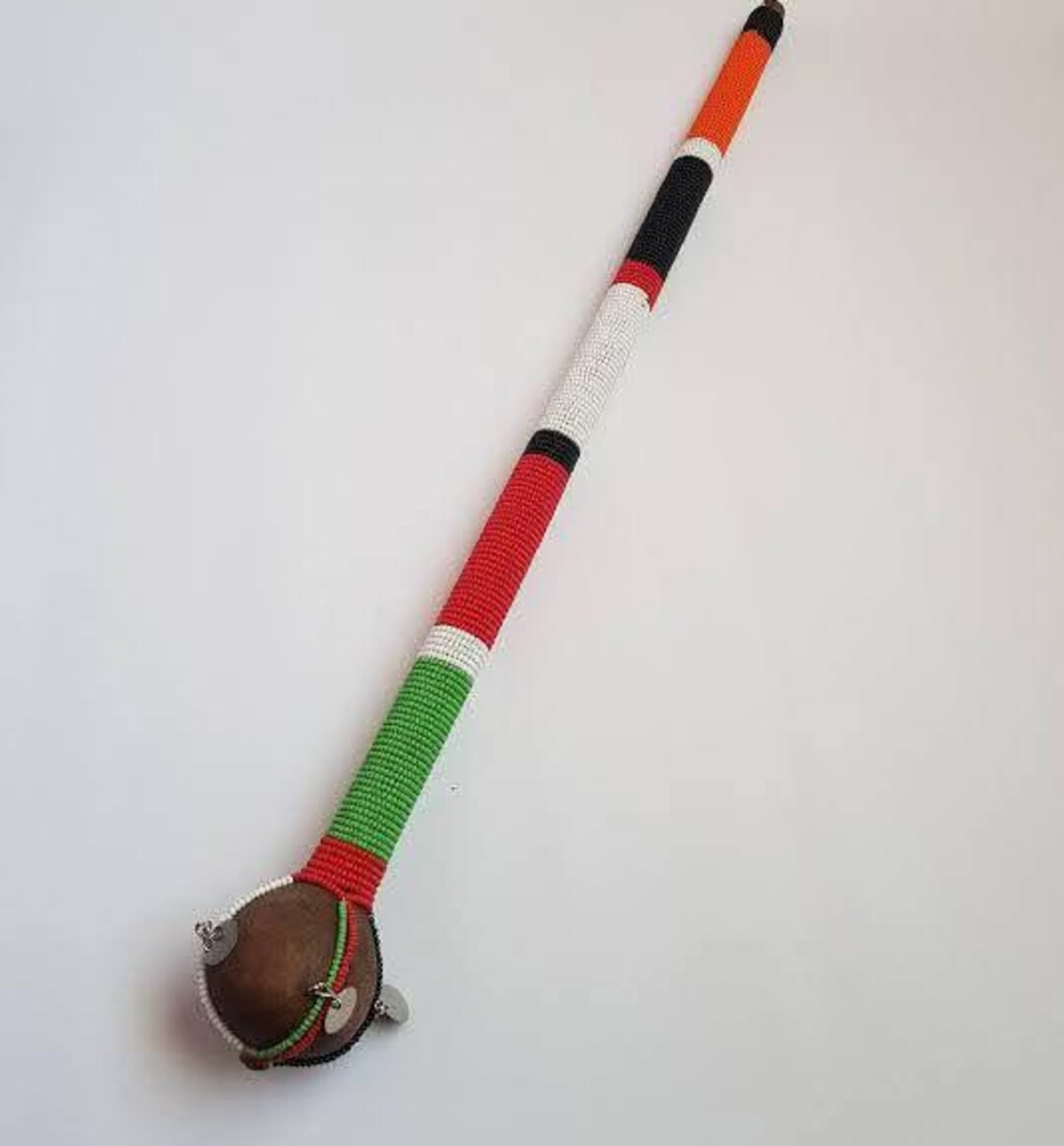 Kenya Maasai Beaded Wooden Talking Sticks | Handmade African Rungu ...