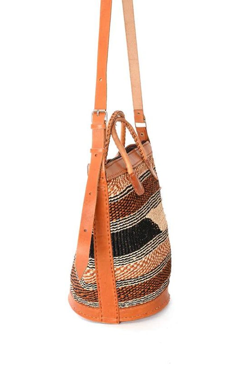 Handmade Sisal & Leather Bag | Kenyan Tribal Woven Shoulder Purse - Etsy